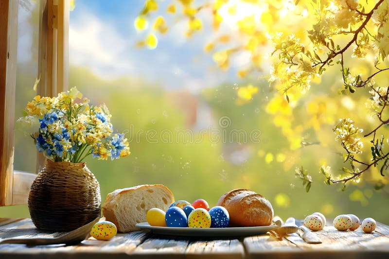 Springtime Brunch with Easter Eggs and Fresh Flowers by Sunny Open ...