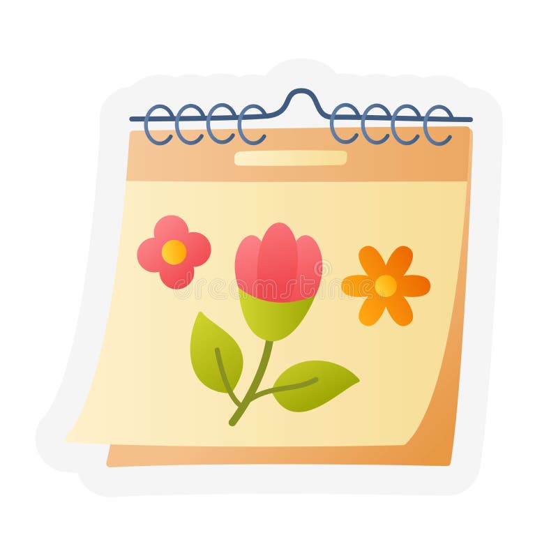 Springtime Calendar Spring or Springtime Single Isolated Icon with ...