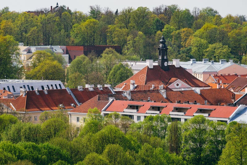 Springtime Cityscape of Tartu Town Stock Image - Image of aerial ...