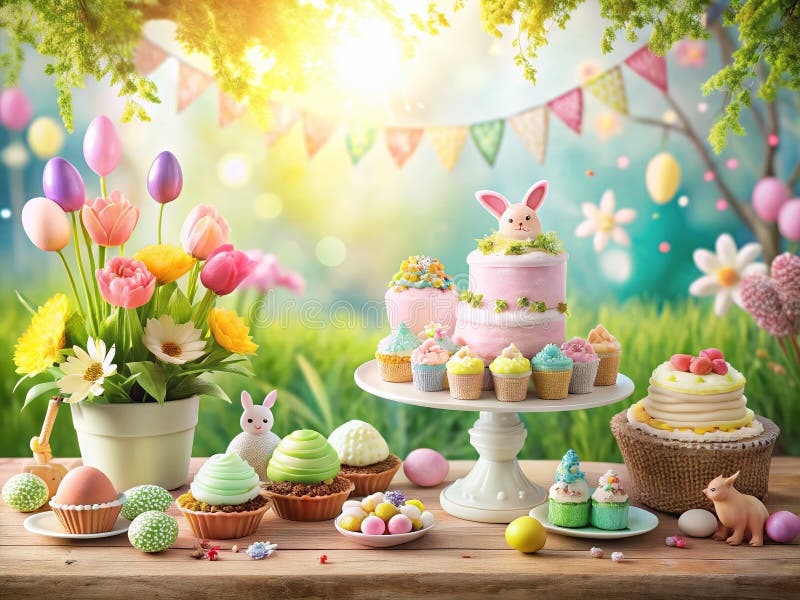 Dazzling Easter Cake Decoration Background Stock Illustrations – 1 Dazzling Easter Cake ...