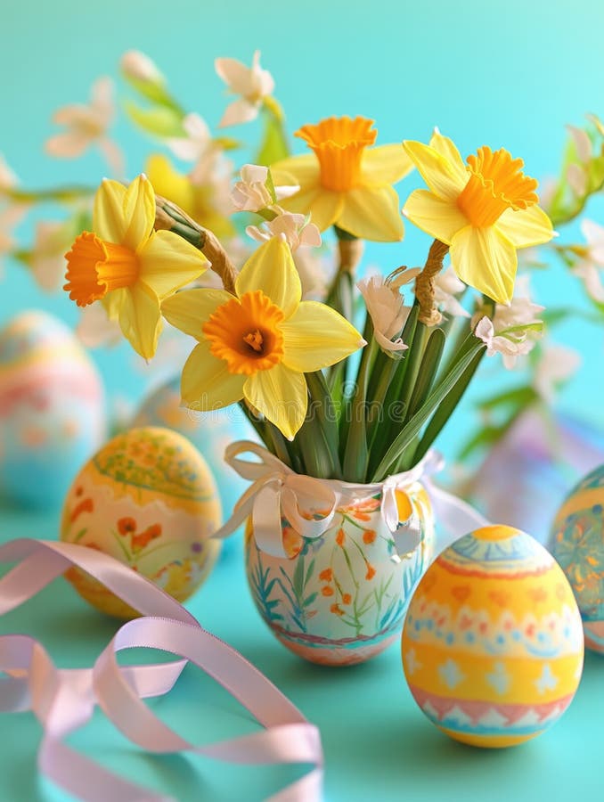 Springtime Easter Decoration Stock Image - Image of colorful, eggs ...
