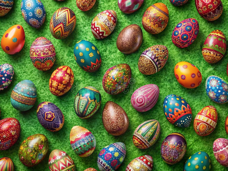 Springtime Easter Egg Delight a Festive and Vibrant Pattern Background ...