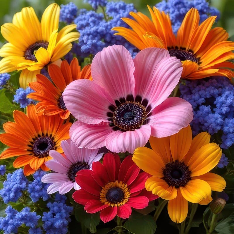 Springtime Flower Arrangement Stock Illustration - Illustration of ...