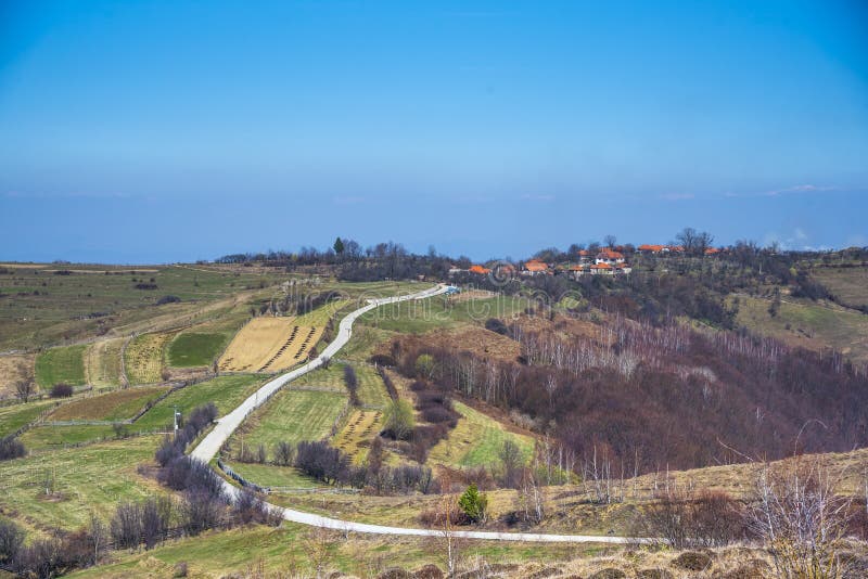 Springtime on the hill stock image. Image of outdoor - 186177289