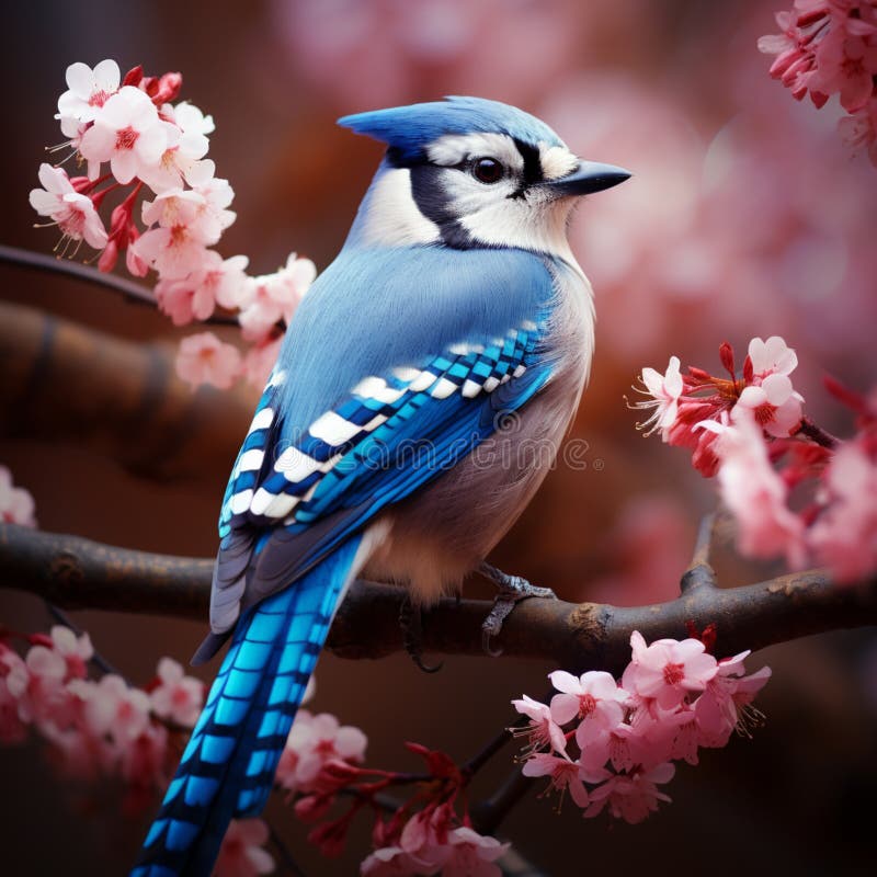 Springtime in Indiana Cherry Blossoms on a Blue Tree Branch Stock Image ...