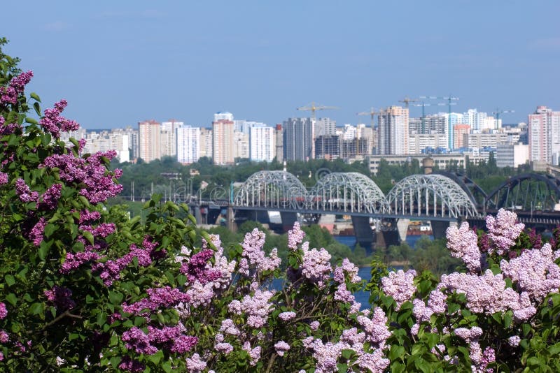 Springtime in Kiev stock photo. Image of highrises, spring - 5178276