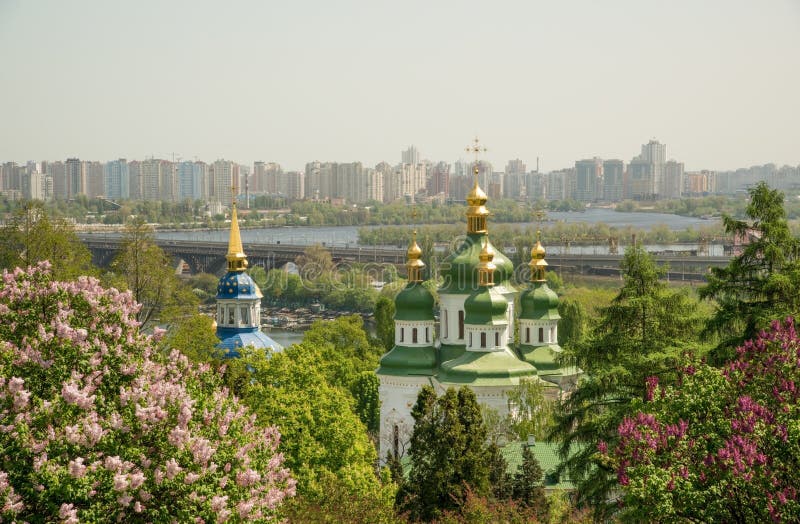 Springtime in Kiev stock photo. Image of highrises, spring - 5178276