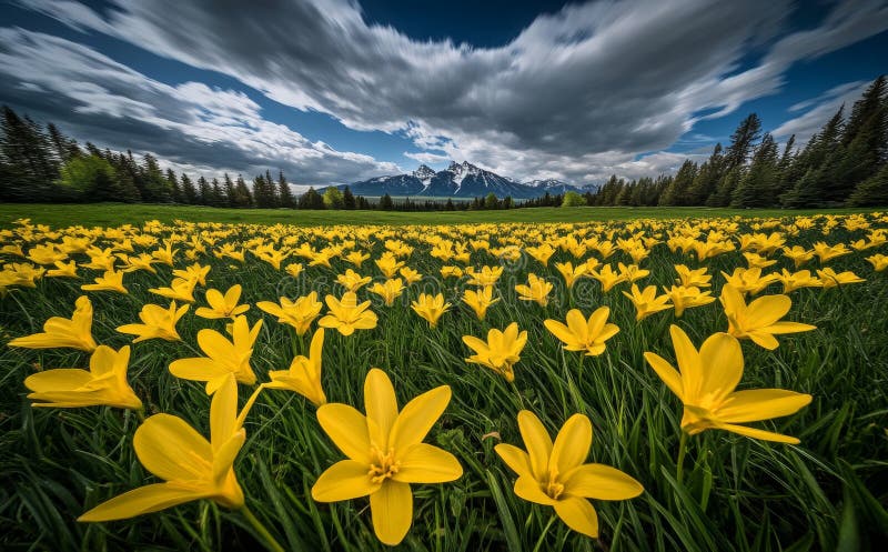 Springtime Landscape of the Grand Tetons National Park Mountain Range ...