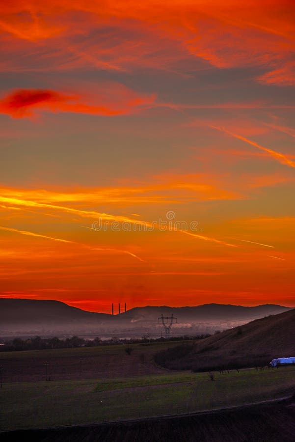 Beautiful Sunset and Clouds in the Springtime Stock Photo - Image of ...