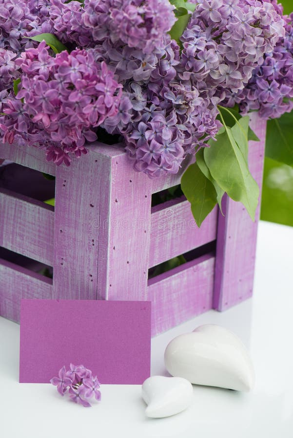 Springtime with lilac stock photo. Image of hearts, heart - 31225552