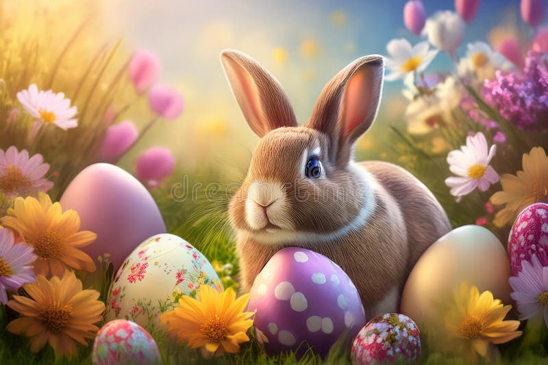 Springtime Magic with the Easter Bunny Stock Illustration ...