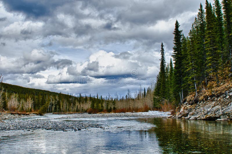 Springtime in the Mountains Stock Image - Image of canada, elbow: 24384845