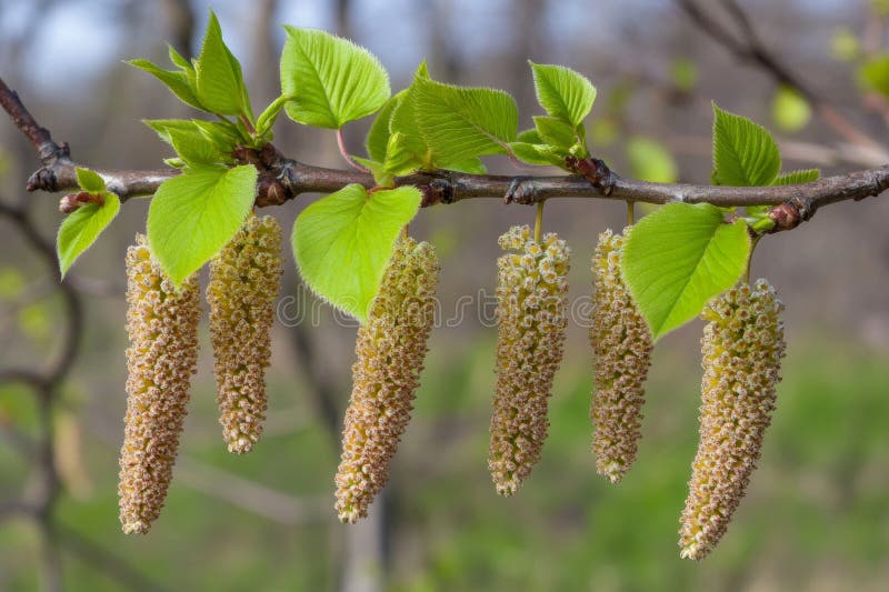 Springtime Nature Scene Featuring a Birch Tree Branch. Stock Photo ...