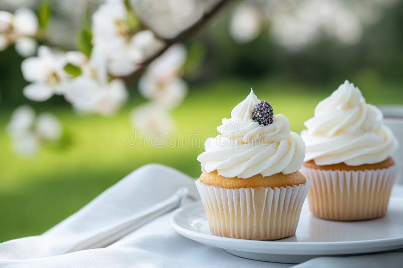 Springtime Picnic Settings, Easter Treats on a Picnic Table Under ...