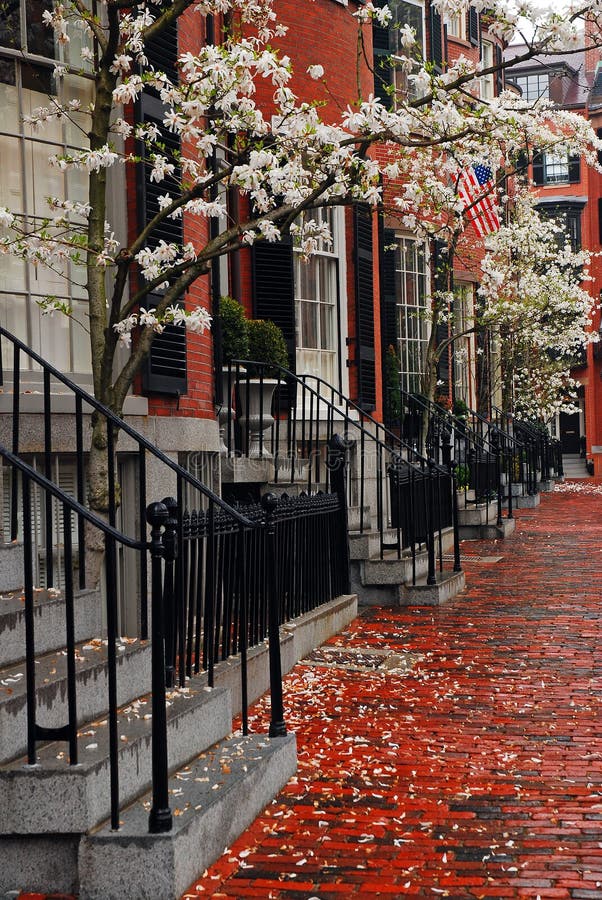 Springtime in Boston`s Back Bay Neighborhood Stock Photo - Image of ...