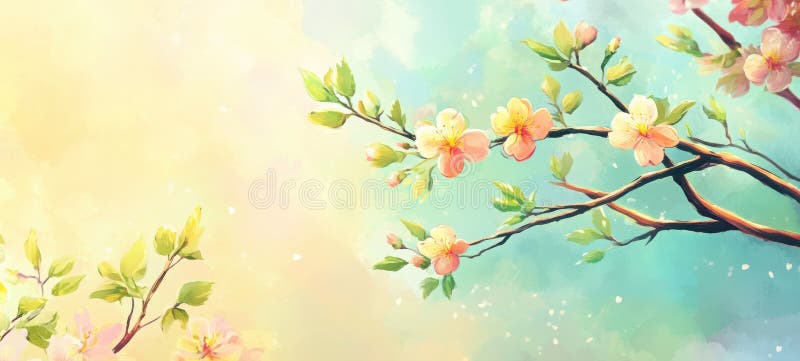 Springtime Scene. Trees and Flowers on the Grass in the Forest. the ...