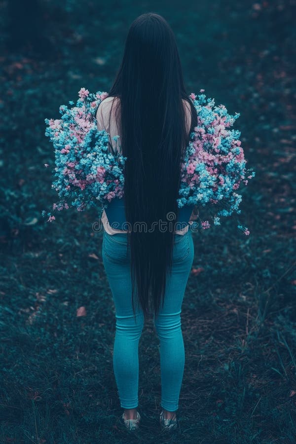Springtime Sees a Worker Engaging in the Task of Picking Sweet Pea ...