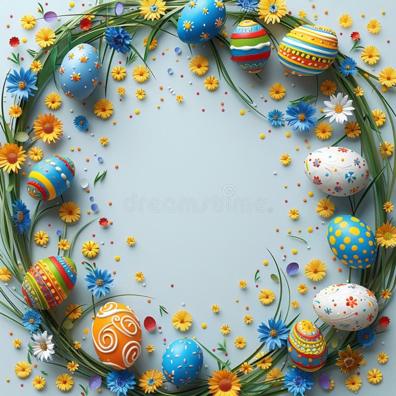 Springtime Setting Featuring Easter Motifs. Stock Illustration ...