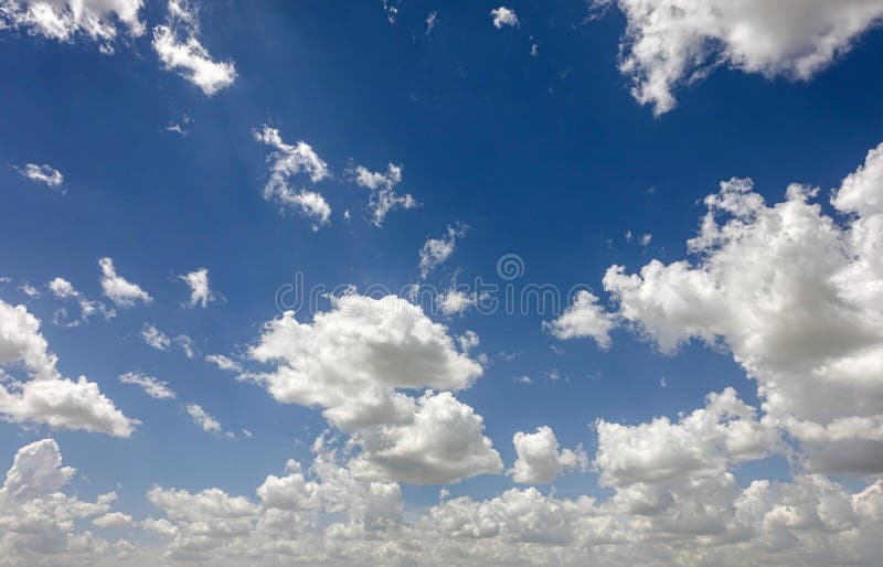 Springtime Sky and Fluffy White Clouds Stock Image - Image of heaven ...