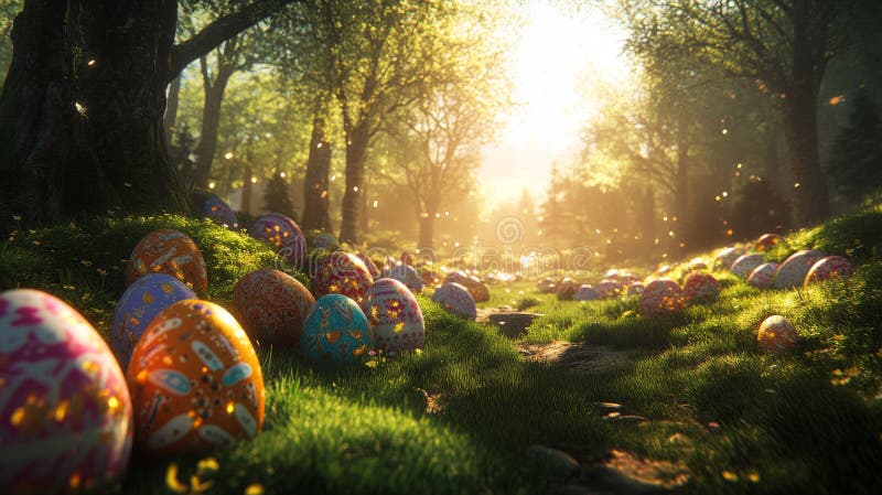 During Springtime, a Sun-dappled Forest Hosts a Mystical Easter Egg ...