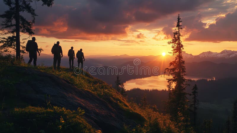 A Springtime Sunrise Hike with a Group of Friends Enjoying the View ...