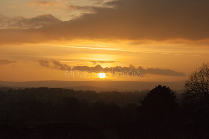 Springtime Sunset in the British Countryside. Stock Photo - Image of ...
