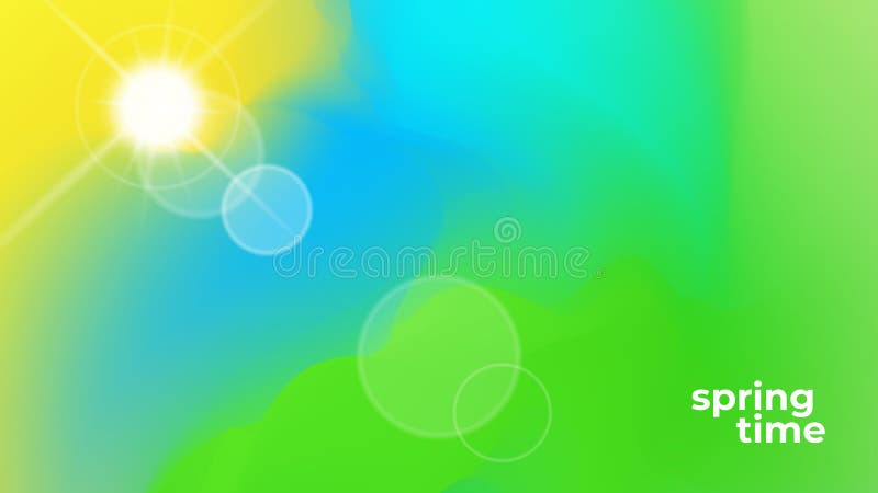 Springtime Theme Blurred Background. Spring Sun. Bright Color Gradients ...