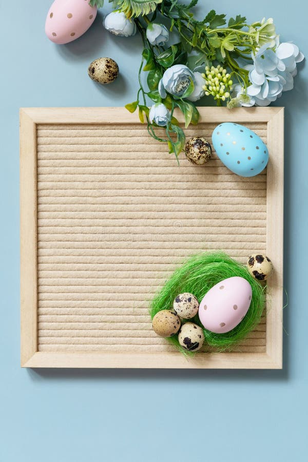Springtime Welcome Concept. Letter Board, Easter Eggs and Spring ...