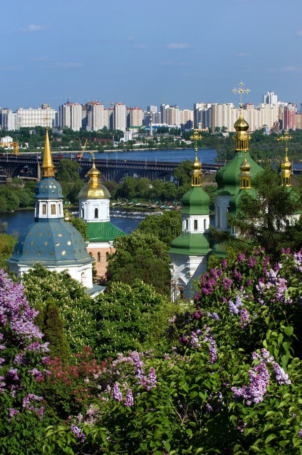 Springtimes in Kiev stock photo. Image of scenery, domes - 5171804