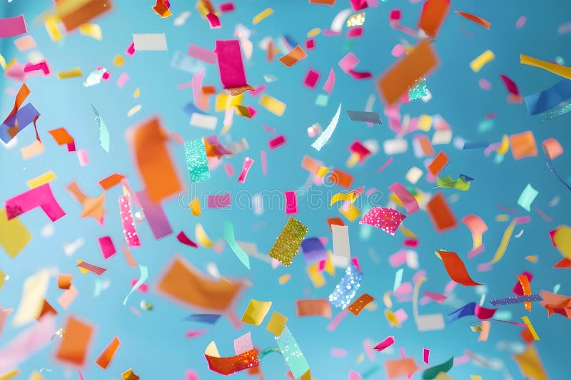 A Sprinkle of Confetti on a Blue Background Evoking a Sense of ...