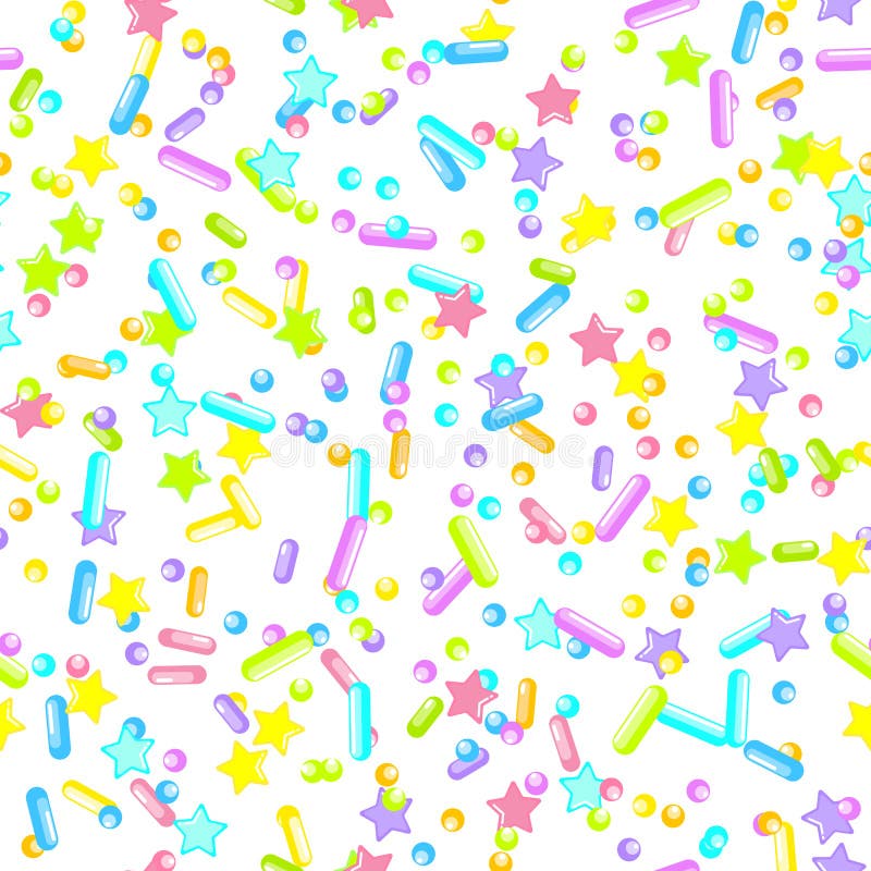 Sprinkle Cupcake Donut Topping. Seamless Pattern Stock Vector ...