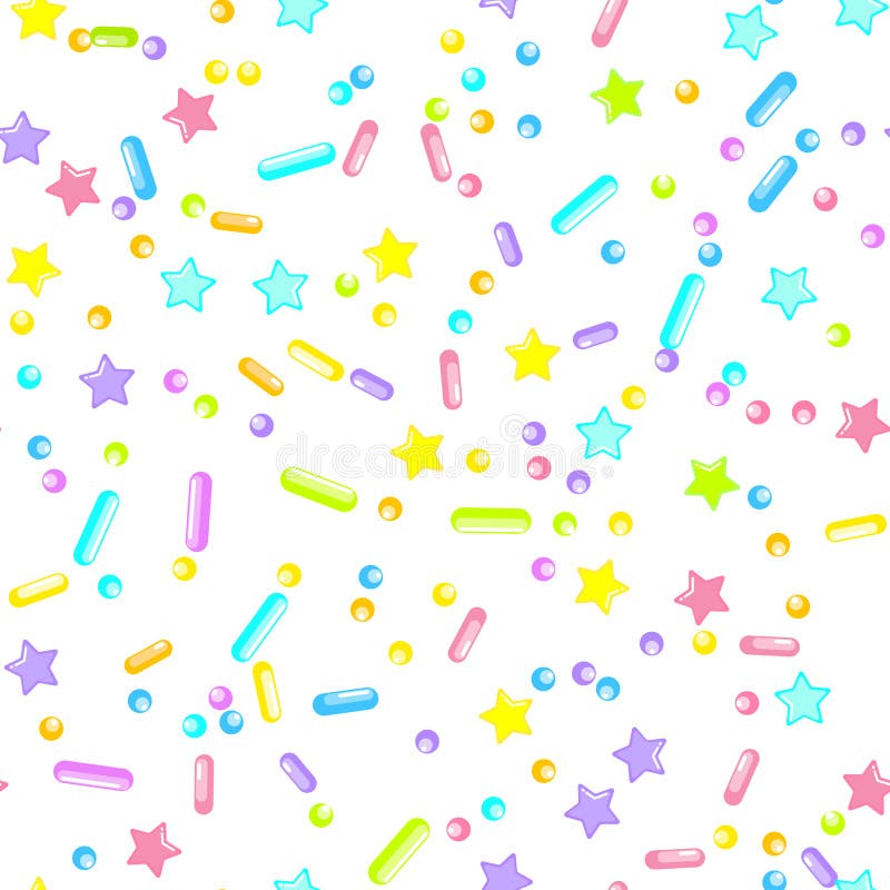 Sprinkle Cupcake Donut Topping. Seamless Pattern Stock Vector ...