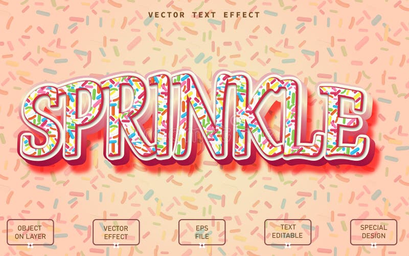 Sprinkle 3d Text Effect with Texture Pattern Editable Text Stock Vector ...