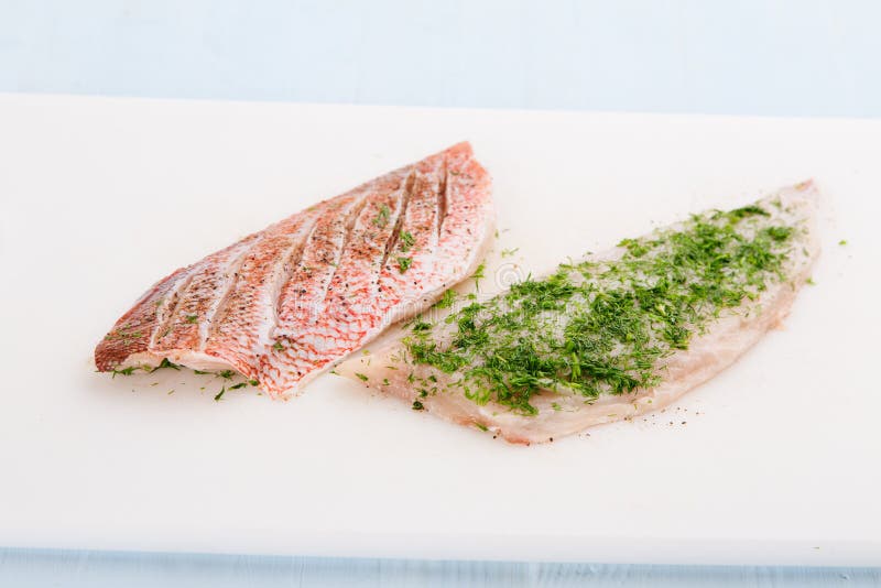 Sprinkle with Herbs Fish Fillet Stock Image - Image of gourmet, cook ...