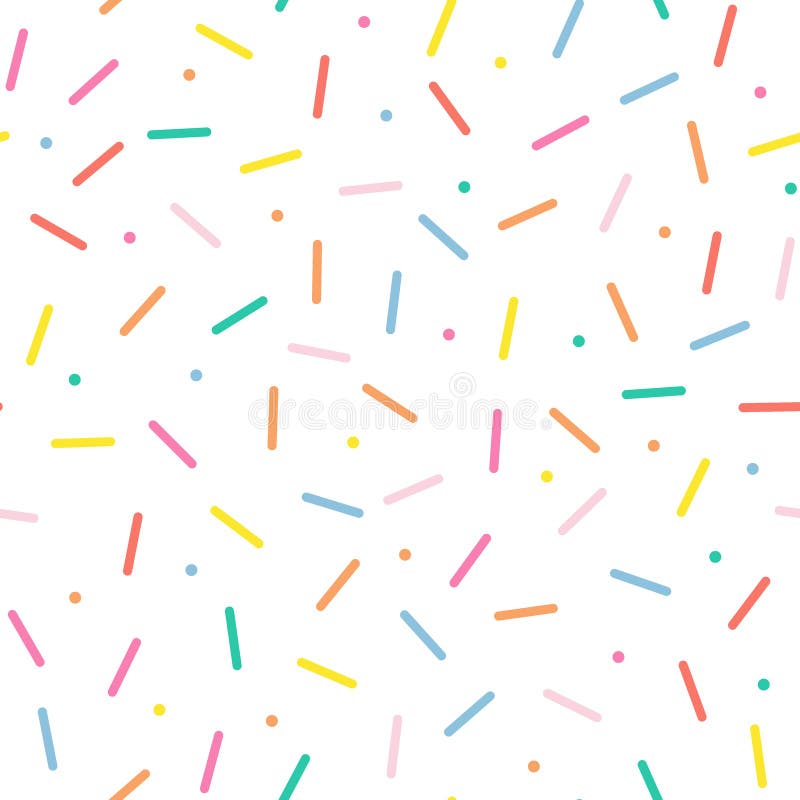 Sprinkle Pattern. Rainbow Dotted Lines on White Background. Small Dash ...