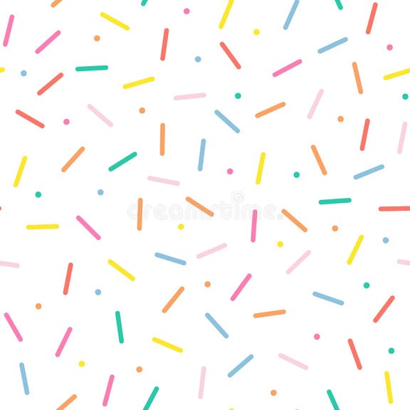 Sprinkle Pattern. Rainbow Dotted Lines on White Background. Small Dash ...