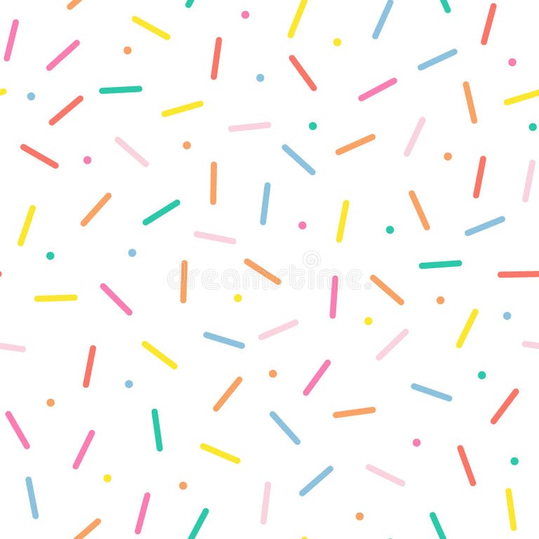 Sprinkle Pattern. Rainbow Dotted Lines on White Background. Small Dash ...