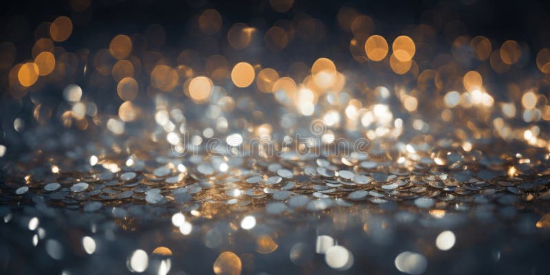 Sprinkle Silver Dust on a Black Background in the Dark, Sparkling ...