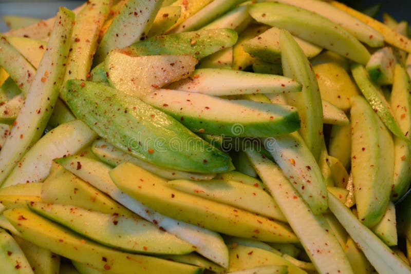 Sprinkle with Sugar, Chili Powder and Salt on Mango Stock Photo - Image ...