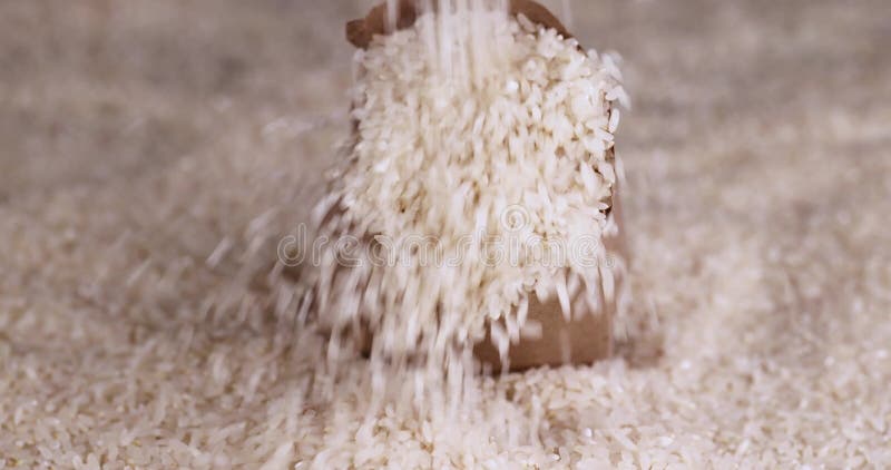 Sprinkle White Rice with Other Rice Including on the Table Stock Video ...