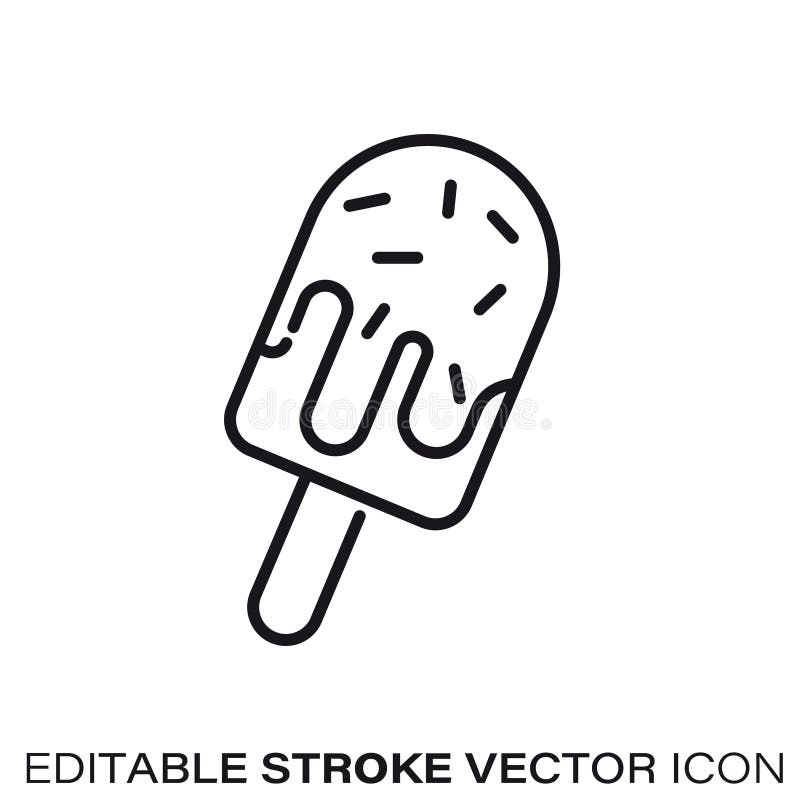 Sprinkled Popsicle Vector Line Icon Stock Vector - Illustration of ...