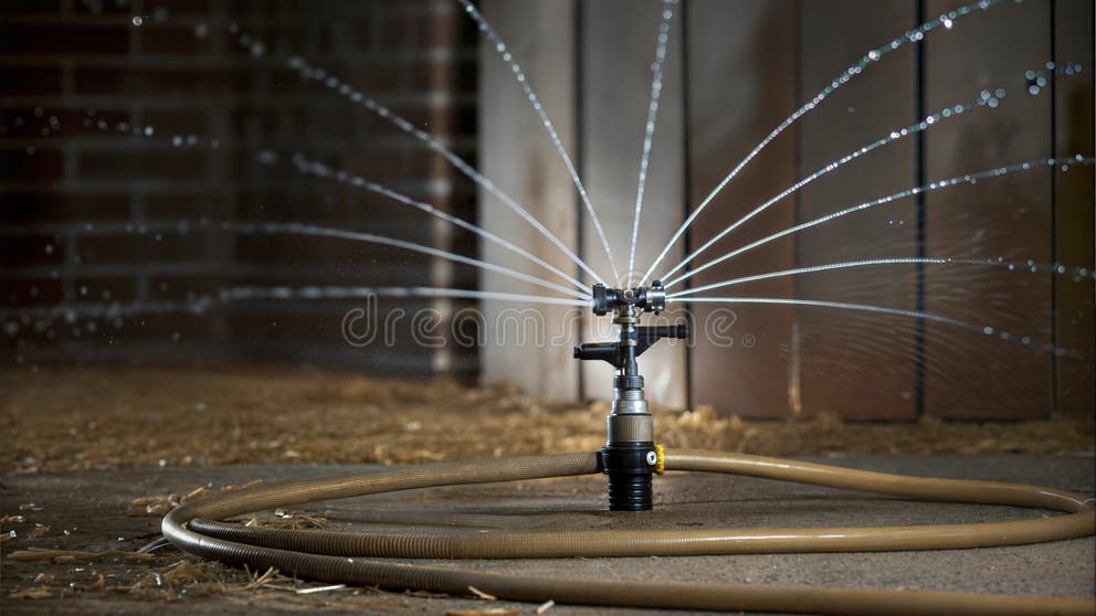Sprinkler in action stock illustration. Illustration of rural - 352048981