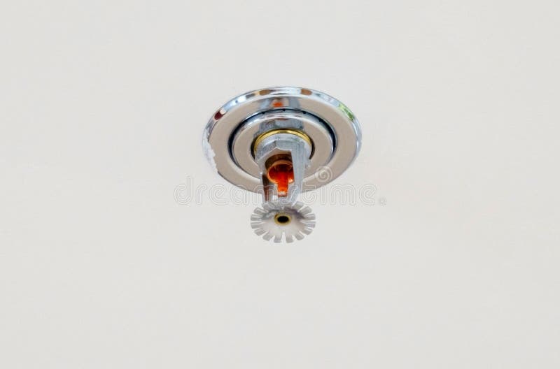 Sprinkler Fire Extinguishing System Close-up on the Ceiling in the Room ...