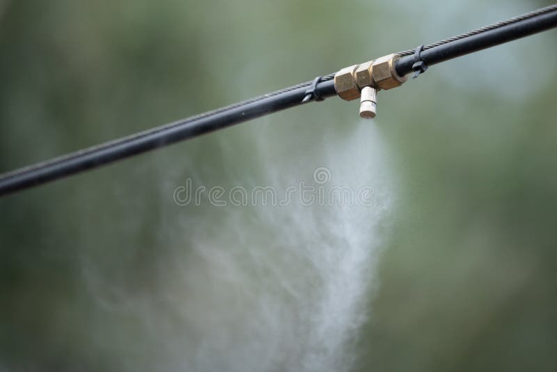 Sprinkler Head from a High Pressure Outdoor Cooling System, Close-up ...