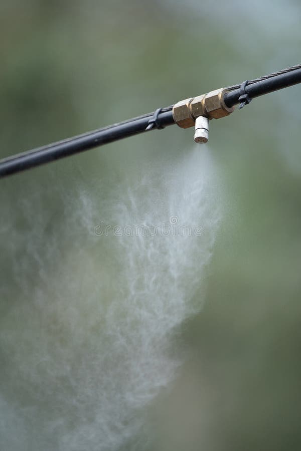 Sprinkler Head from a High Pressure Outdoor Cooling System, Close-up ...