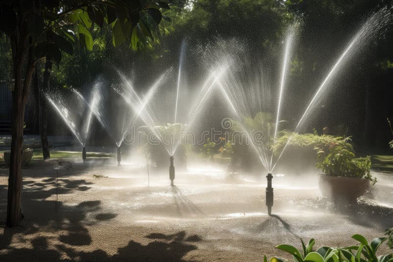 Sprinkler System with Misting Feature, Creating Refreshing Feeling on ...