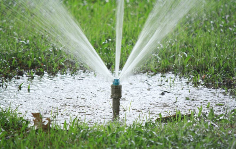 Sprinkler stock photo. Image of sprinkle, outdoor, landscape - 58832492