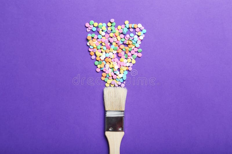 Paintbrush with Purple Paint Stock Photo - Image of photograph ...