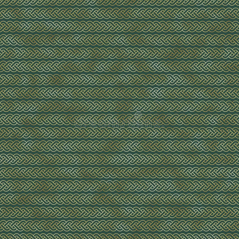 Gold Celtic Knot Seamless Pattern Stock Illustration - Illustration of ...