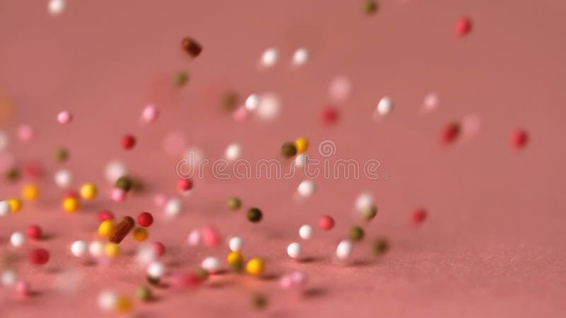 Sprinkles Falling Onto Donut in Slow Motion Generative AI Stock Video ...